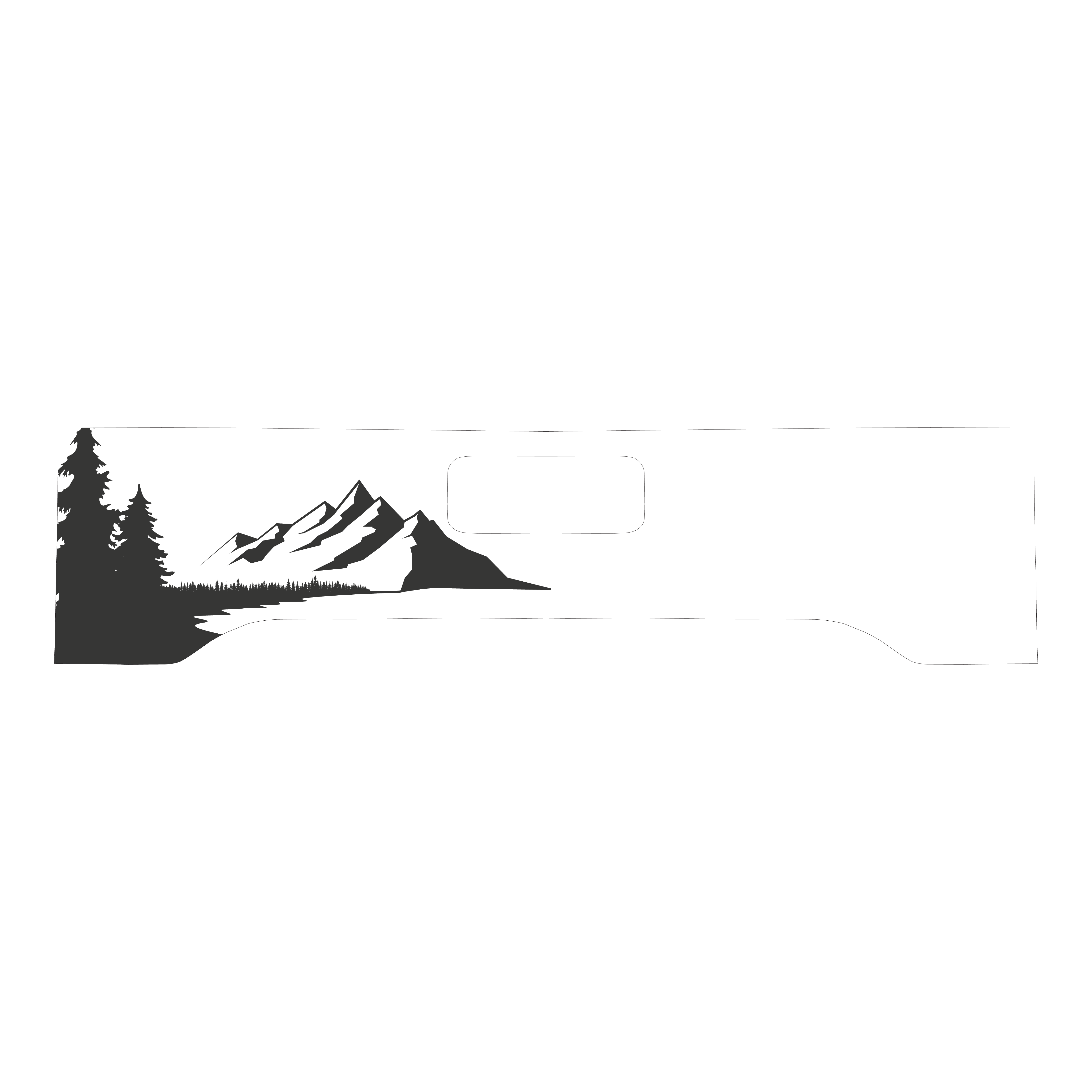 Half Tailgate lake view with Mountains and Trees | GP Walsh Designs