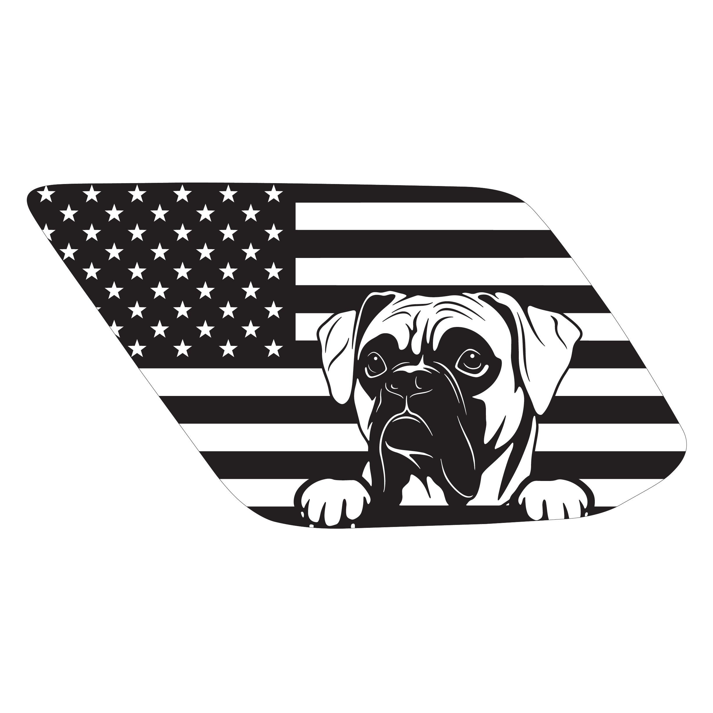 Boxer with USA Flag | GP Walsh Designs