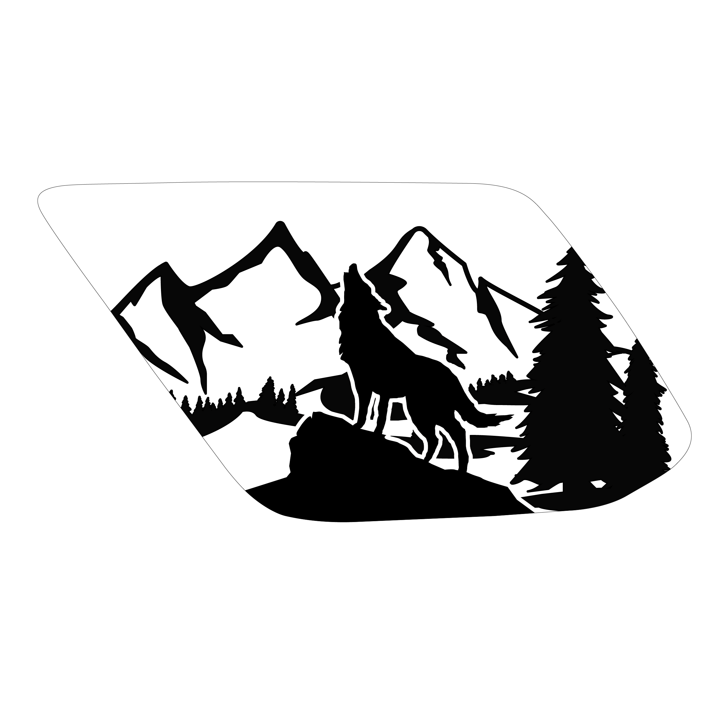 Wolf and Mountains | GP Walsh Designs