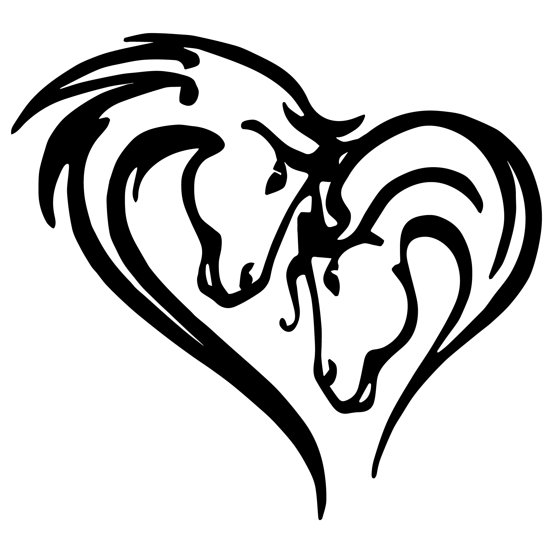 Drawings Of 2 Horses
