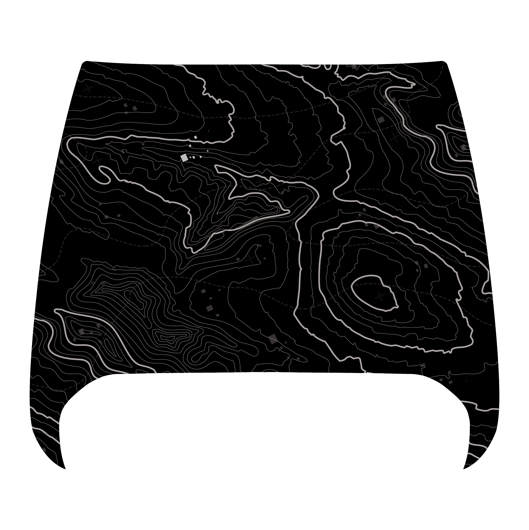 Printed Topo Hood Scoop | GP Walsh Designs